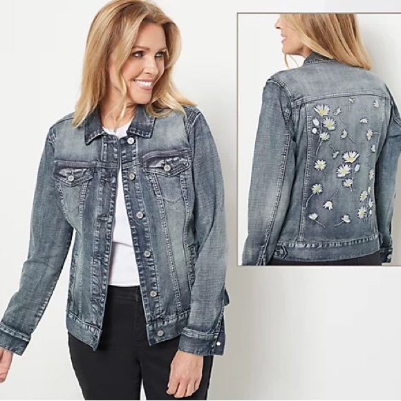 Laurie Felt | Jackets & Coats | Laurie Felt Classic Denim Embroidered ...